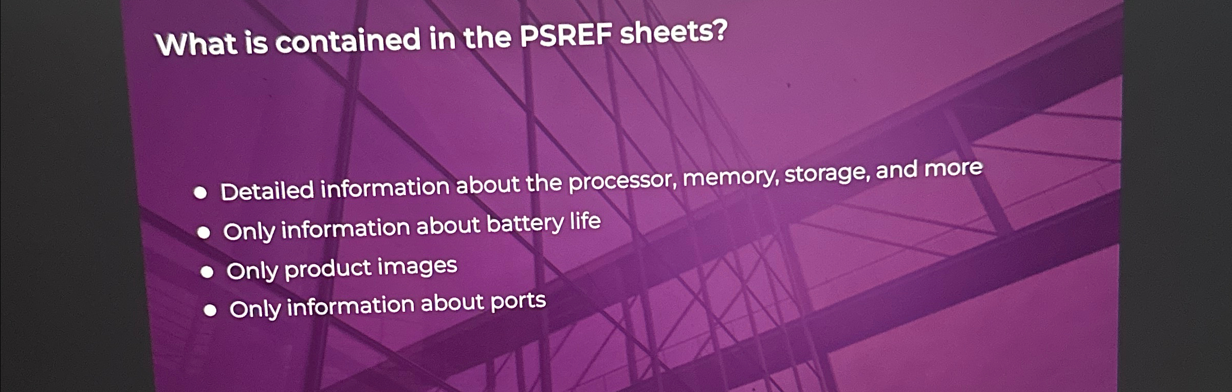Solved What is contained in the PSREF sheets?Detailed | Chegg.com