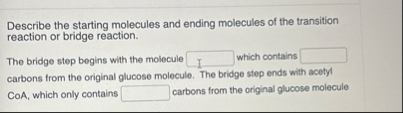 Solved Describe the starting molecules and ending molecules | Chegg.com