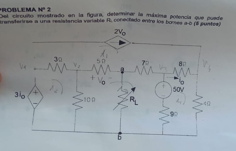 ROBLEMA N °2Del circuito mostrado en la figura, | Chegg.com