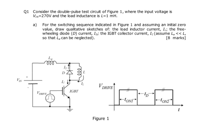 Solved Q1 ﻿Consider the double-pulse test circuit of Figure | Chegg.com