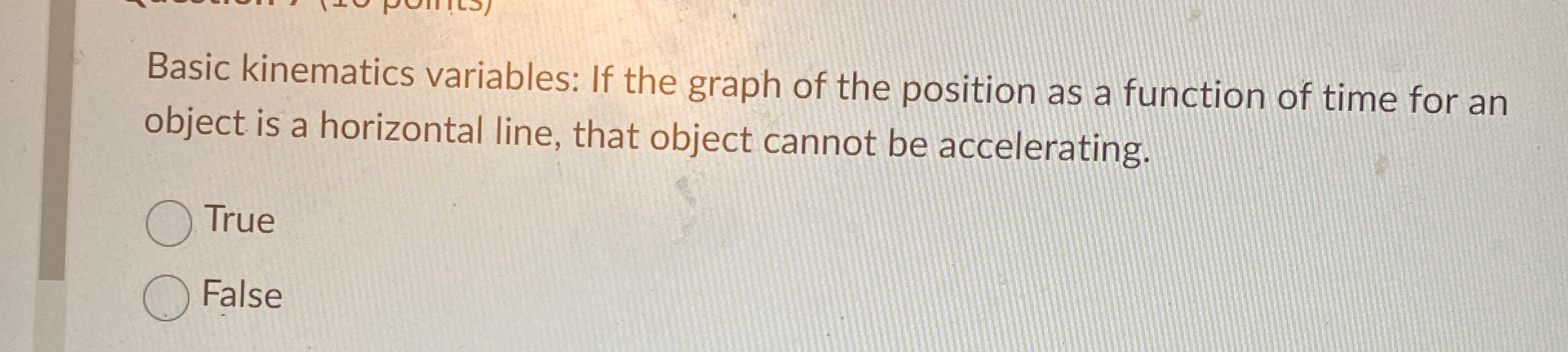 Solved Basic Kinematics Variables If The Graph Of The