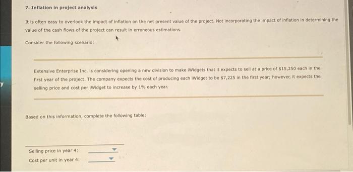 Solved 7. Inflation in project analysis It is often easy to | Chegg.com