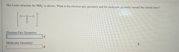 Solved The Lewis structure for NO3 is shown. What is the | Chegg.com