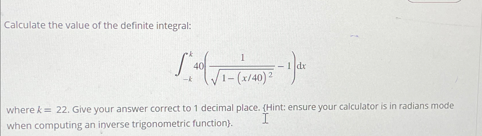 Solved Calculate the value of the definite | Chegg.com