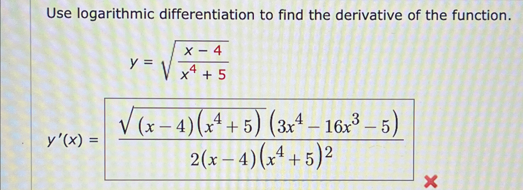 Solved Use logarithmic differentiation to find the | Chegg.com