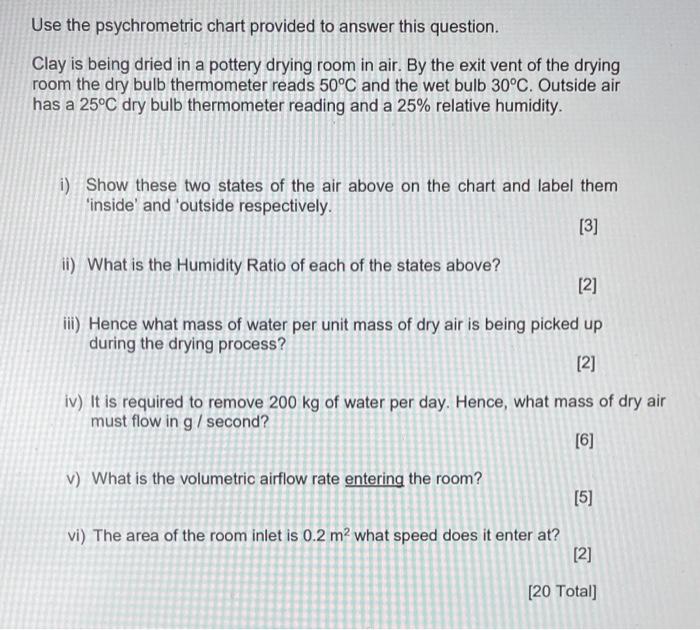 Solved Use the psychrometric chart provided to answer this | Chegg.com