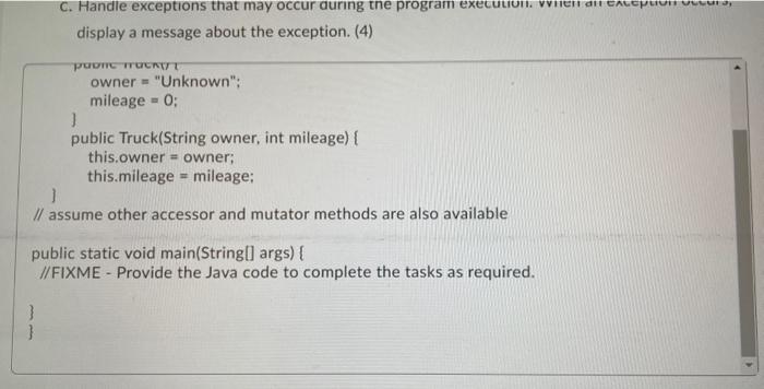 Solved The class Truck is created and displayed in the | Chegg.com