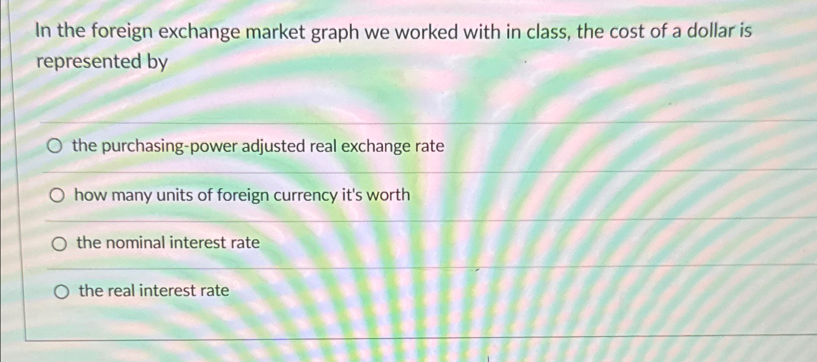 Solved In the foreign exchange market graph we worked with | Chegg.com