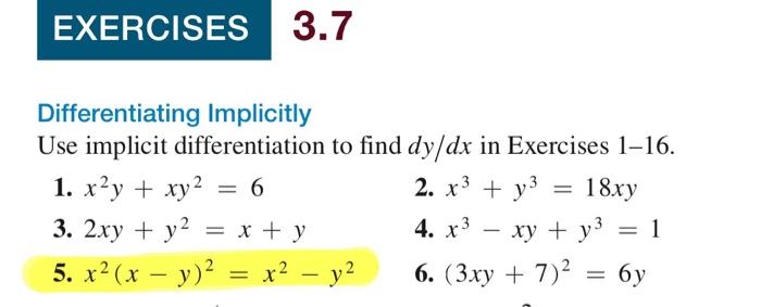 Solved Differentiating Implicitly Use implicit | Chegg.com
