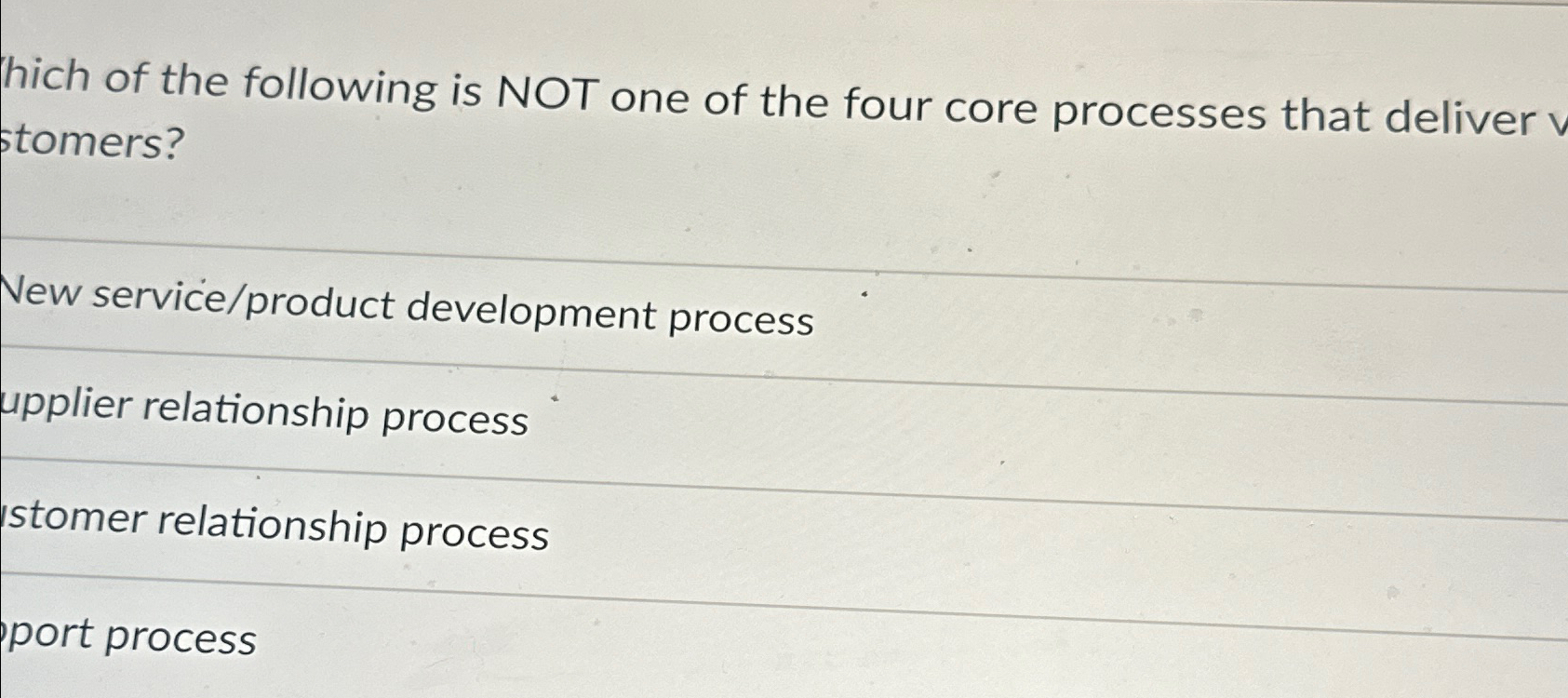Solved hich of the following is NOT one of the four core | Chegg.com