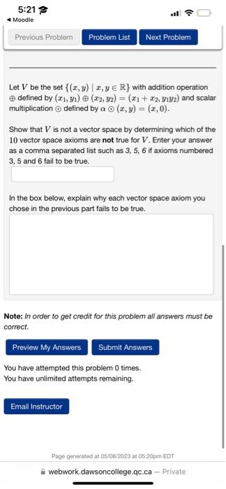 Solved A vector space over R is a set V of objects (called | Chegg.com