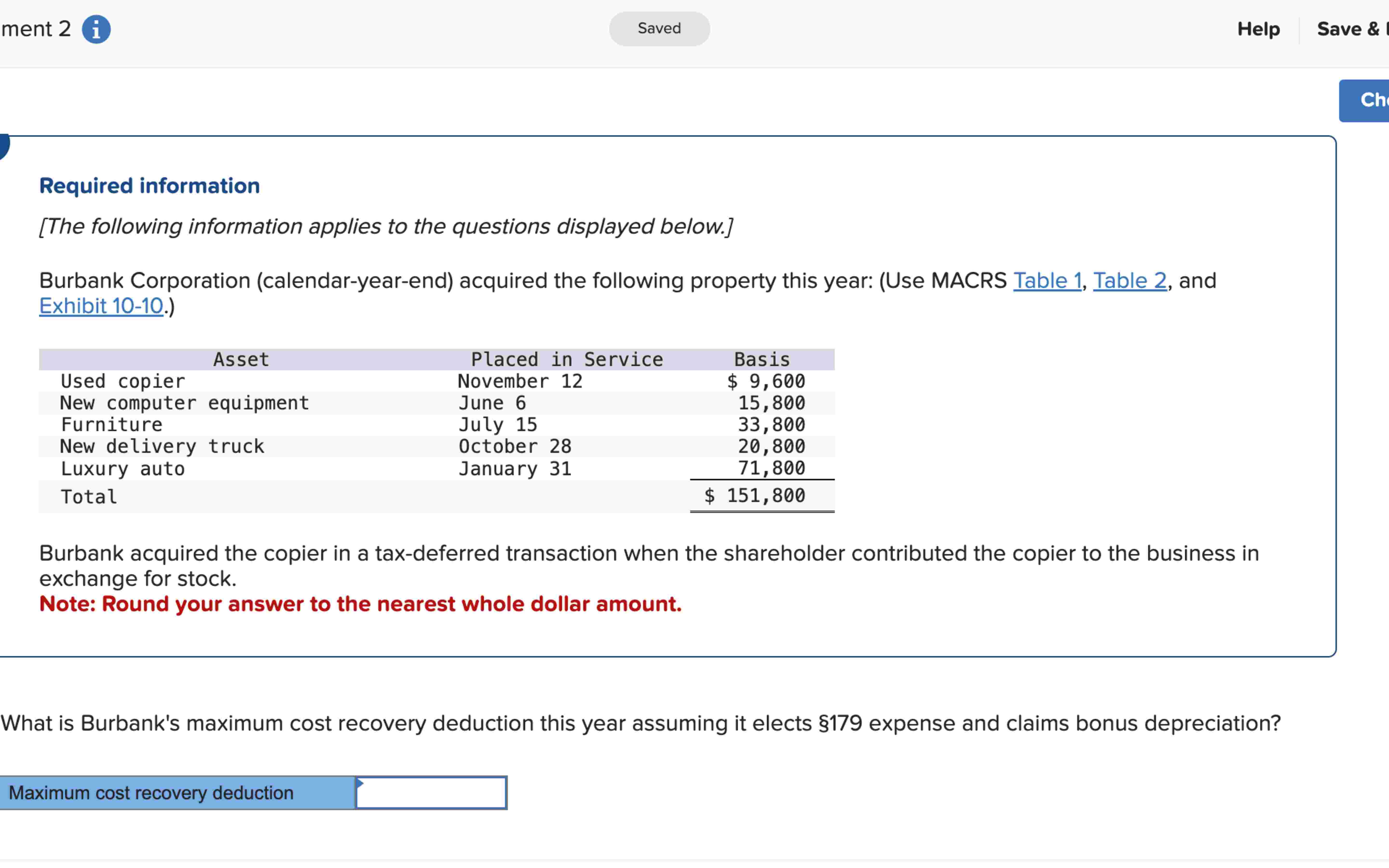 Solved Burbank Corporation (calendar-year-end) ﻿acquired the | Chegg.com
