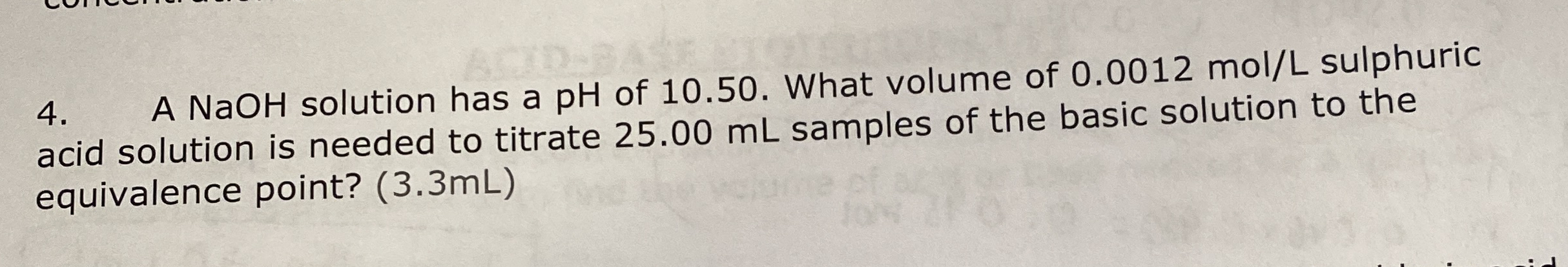 Solved A NaOH solution has a pH of 10.50 . ﻿What volume of | Chegg.com
