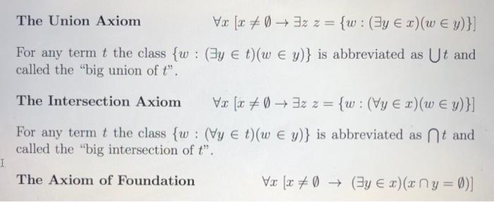 Solved We have the following axioms: The Axiom of Existence | Chegg.com