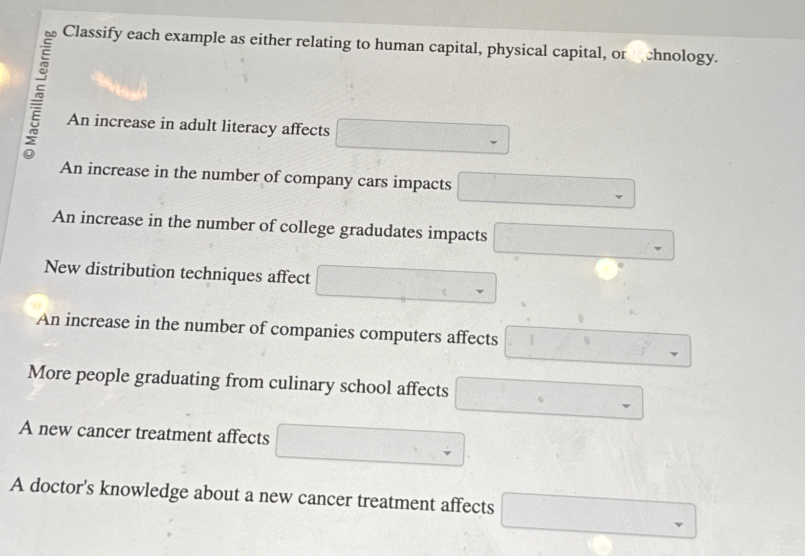 Solved Classify each example as either relating to human | Chegg.com
