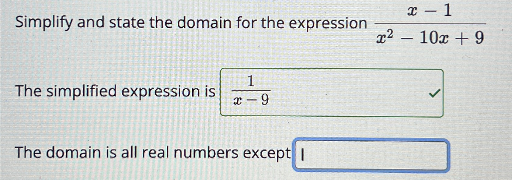 Solved Simplify and state the domain for the expression | Chegg.com