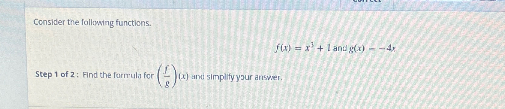 Solved Consider the following functions.f(x)=x3+1 ﻿and | Chegg.com