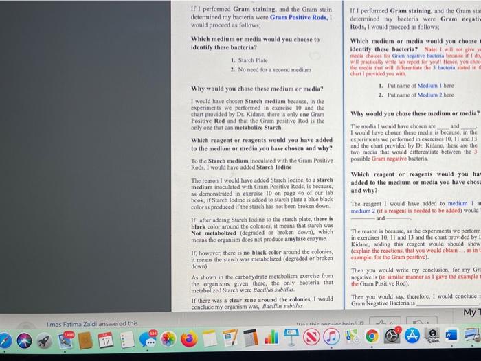 This is a SAMPLE LAB REPORT OF GRAM POSITIVE | Chegg.com