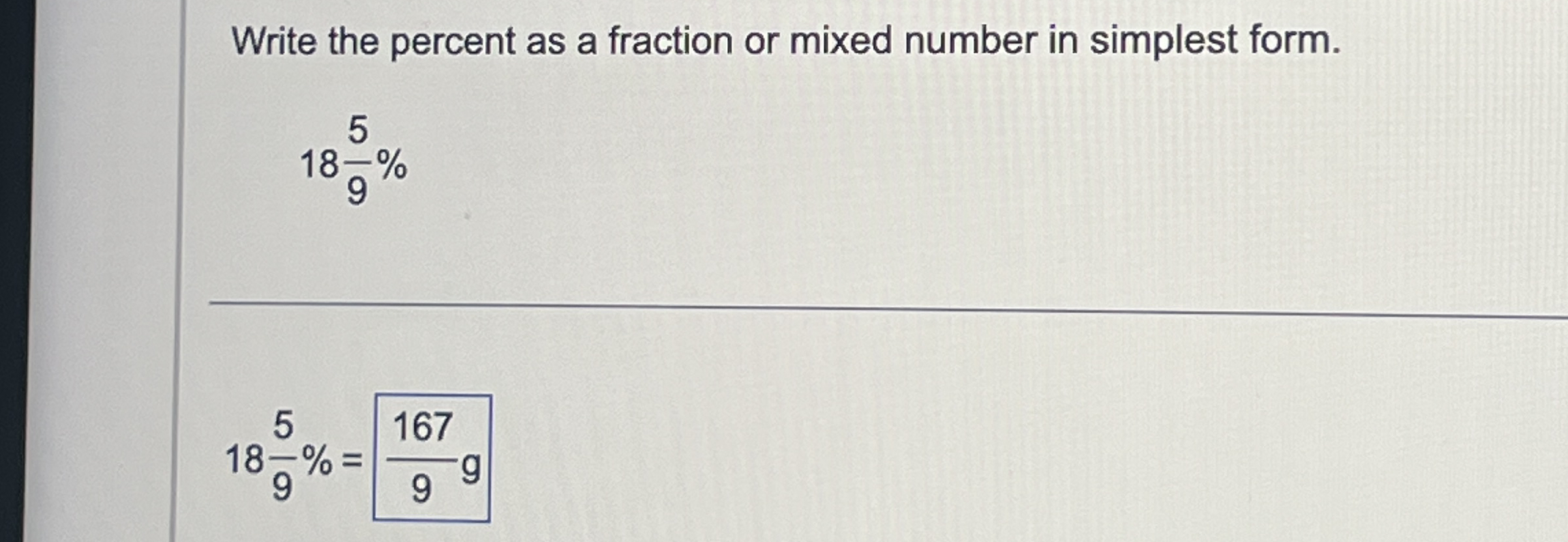 Solved Write the percent as a fraction or mixed number in | Chegg.com