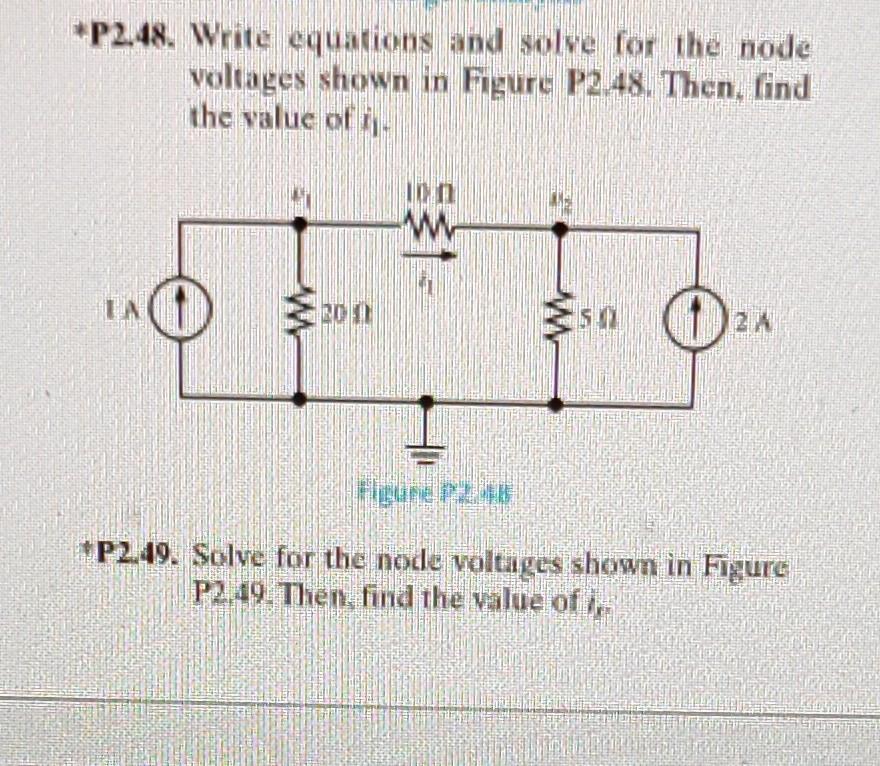 Solved **P2.48. Write equations and solve for the node | Chegg.com