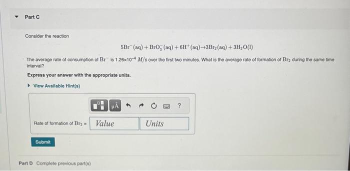 Solved Consider the reaction | Chegg.com