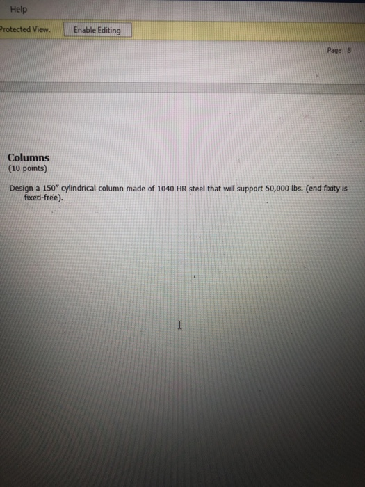 Solved Help Protected View Enable Editing Page 8 Columns (10 | Chegg.com