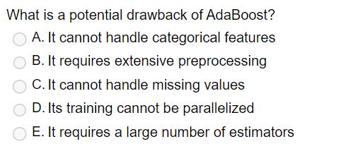 Solved What is a potential drawback of AdaBoost?A. ﻿It | Chegg.com