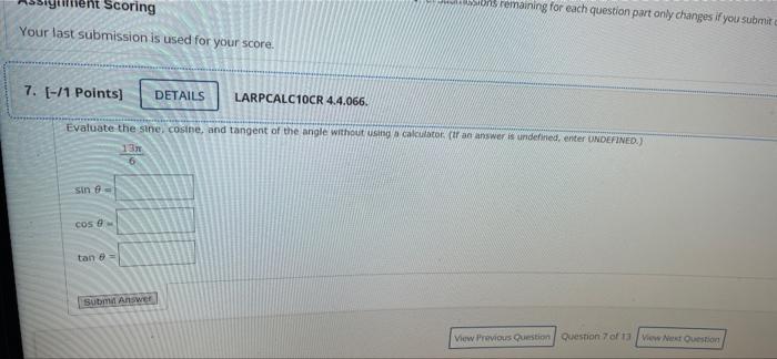 Solved Scoring ons remaining for each question part only | Chegg.com