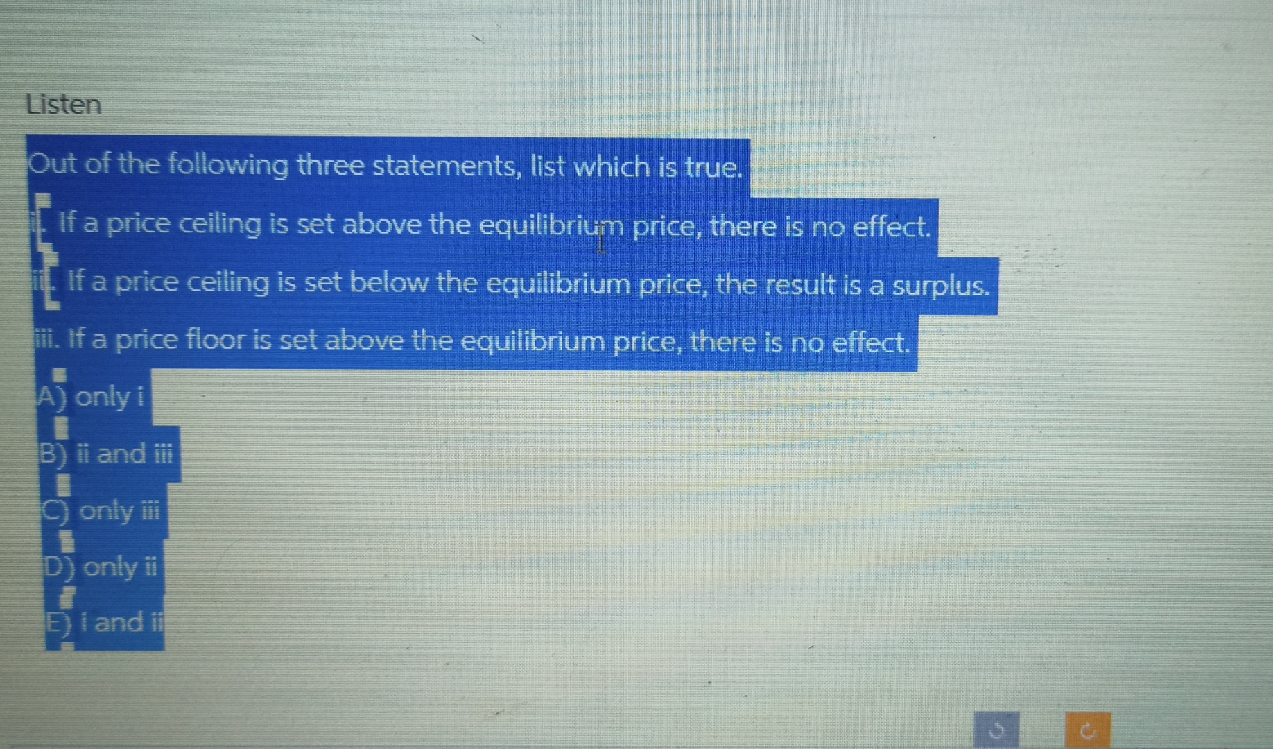 Solved ListenOut of the following three statements, list | Chegg.com
