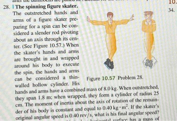 Solved I The spinning figure skater. The outstretched hands | Chegg.com