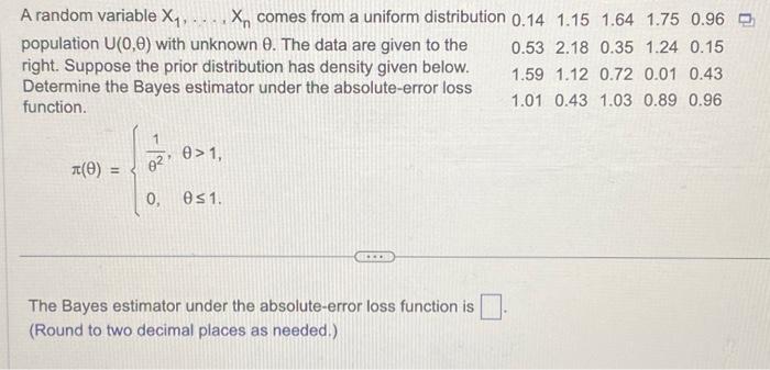 Solved A random variable X1,…,Xn comes from a uniform | Chegg.com