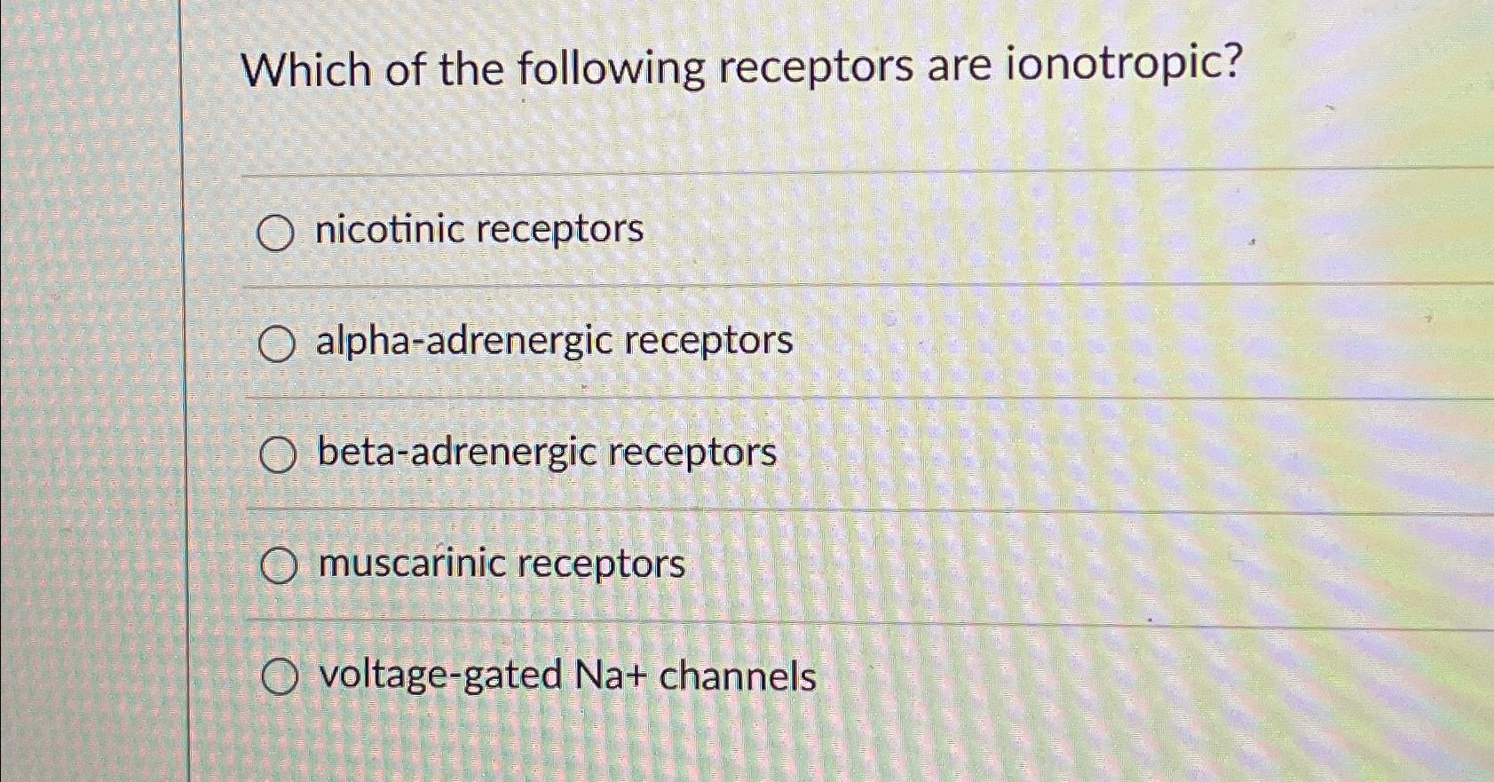 Solved Which of the following receptors are | Chegg.com