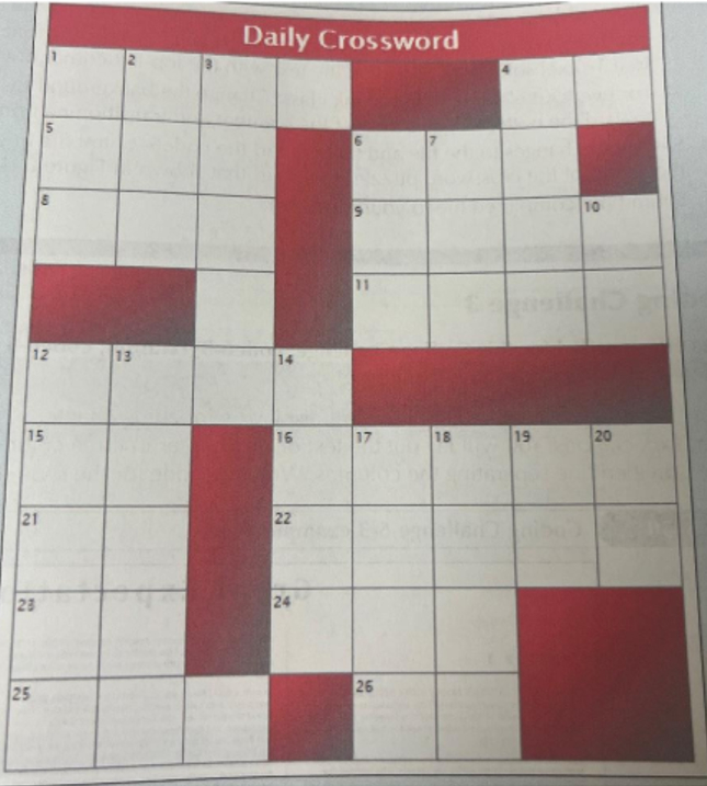 Solved Write the html and css for the crossword puzzle image | Chegg.com