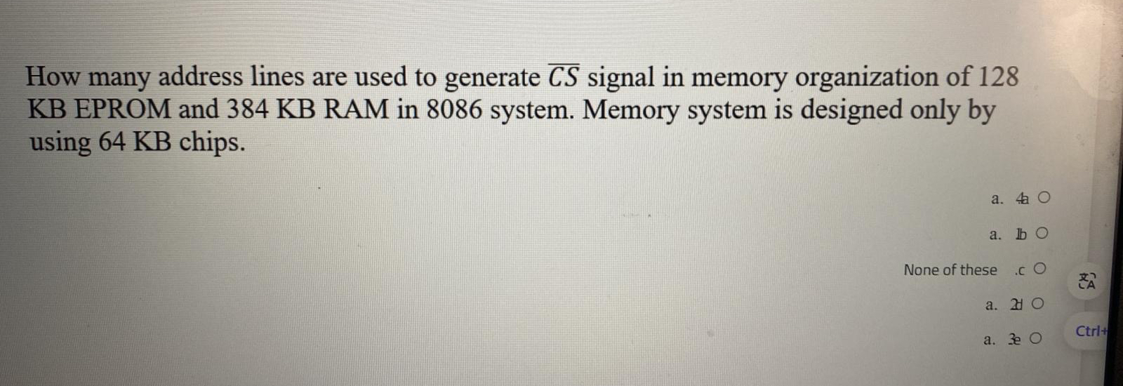 Solved How many address lines are used to generate ?bar (CS) | Chegg.com
