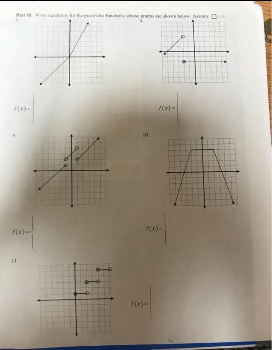 Solved Part II Write qutions for the piecewise functions | Chegg.com
