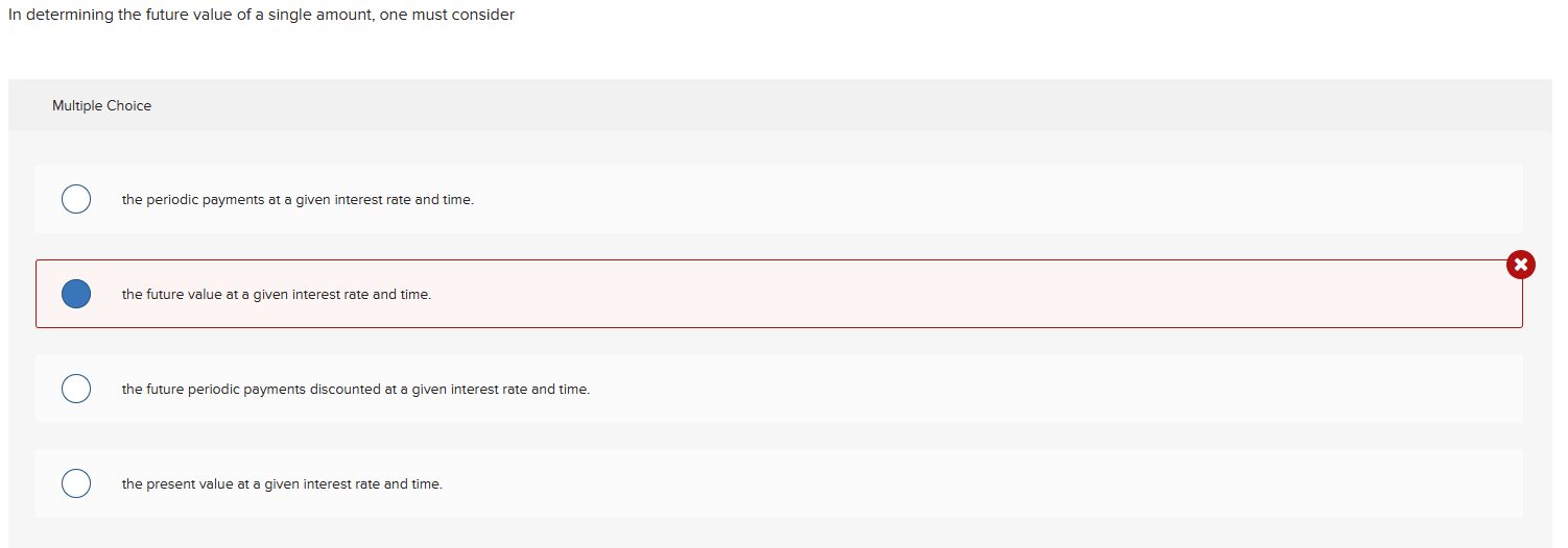 Solved In determining the future value of a single amount, | Chegg.com
