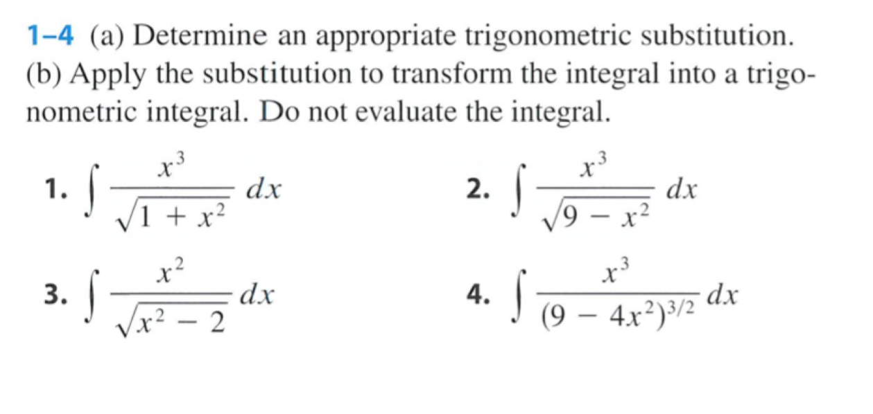 Solved 1-4 (a) ﻿Determine an appropriate trigonometric | Chegg.com