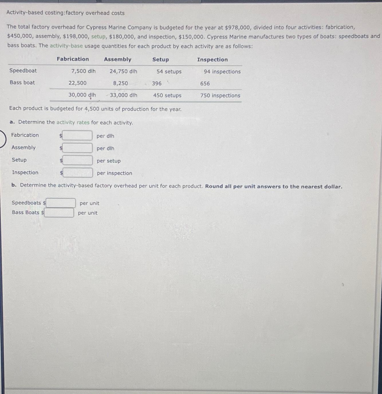 Solved Activity-based costing:factory overhead costsThe | Chegg.com