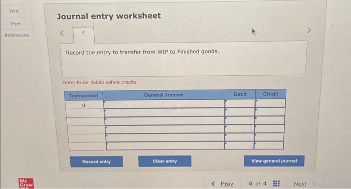 Solved Journal entry worksheet Record the entry to transfer | Chegg.com