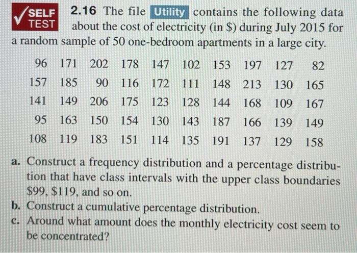 Solved SELF 2.16 The file Utility contains the following | Chegg.com