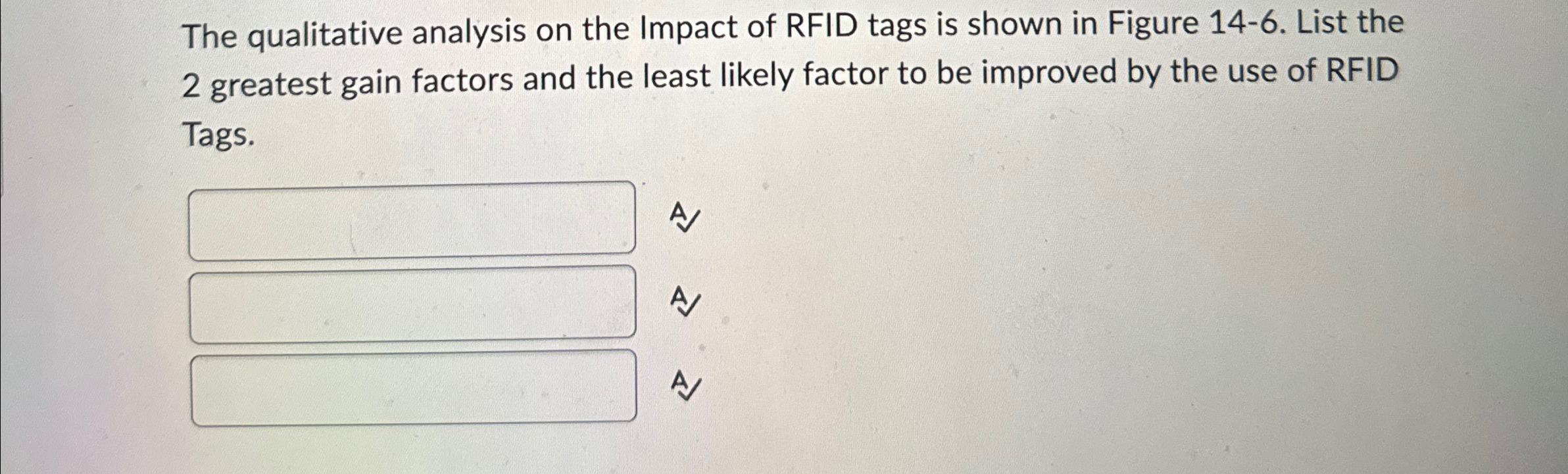 Solved The qualitative analysis on the Impact of RFID tags | Chegg.com