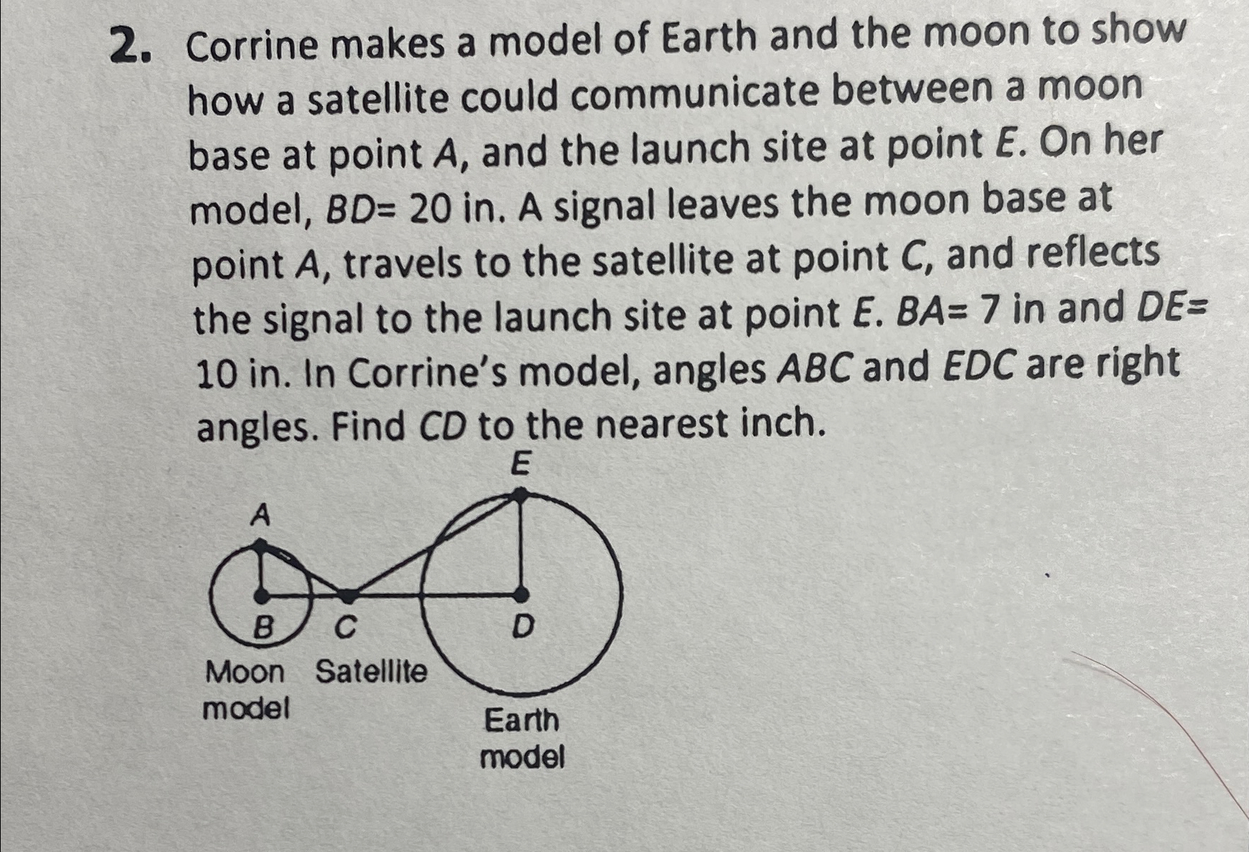 Solved Corrine makes a model of Earth and the moon to show | Chegg.com