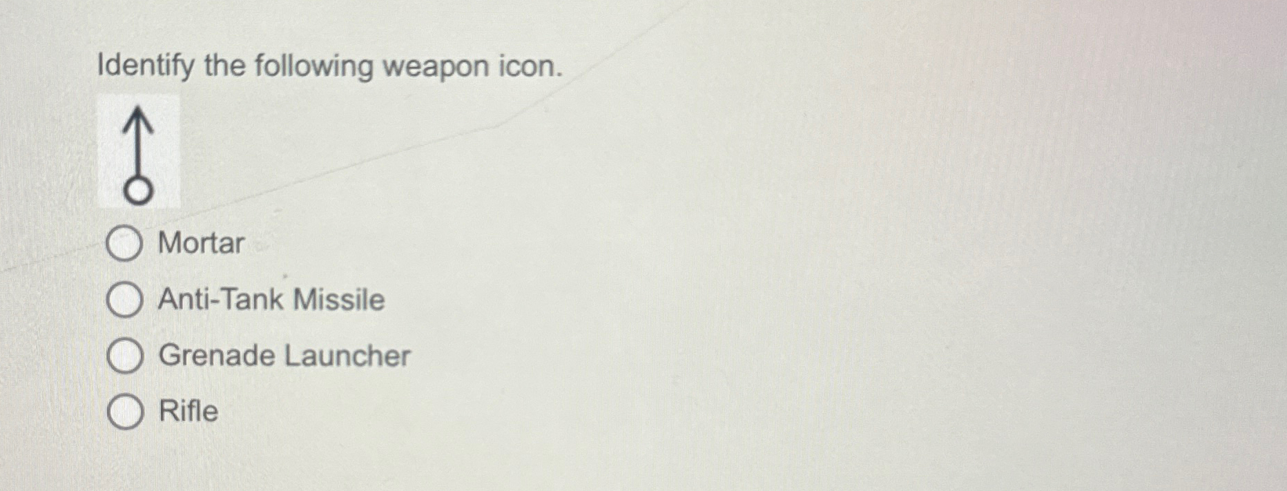 Solved Identify the following weapon icon.MortarAnti-Tank | Chegg.com