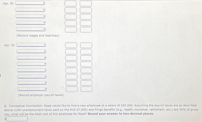 Solved Payroll Accounting Reed Enterprises has the following | Chegg.com