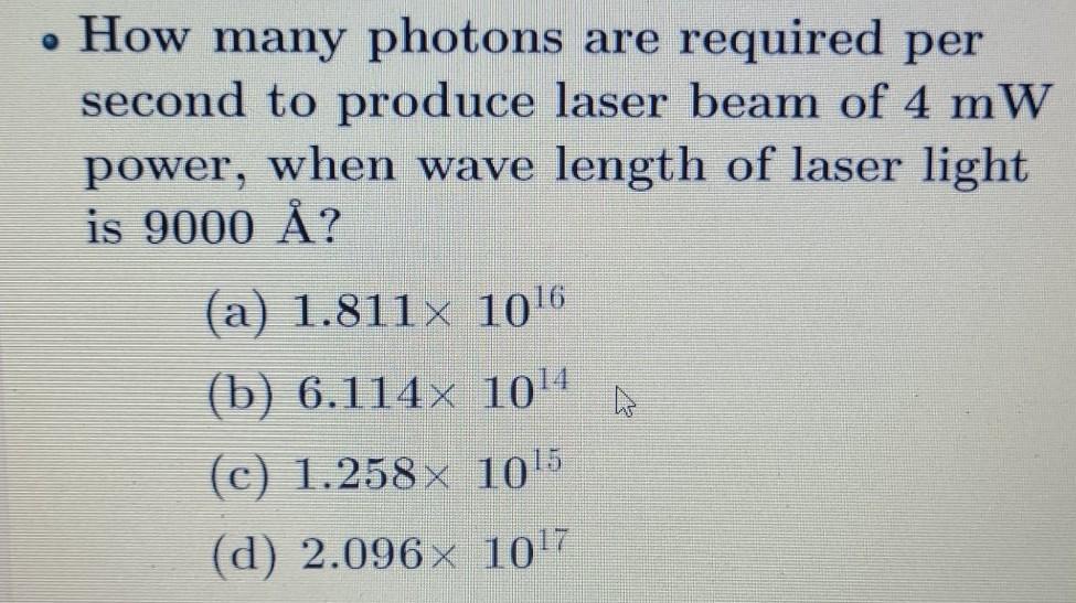 Solved . How many photons are required per second to produce | Chegg.com