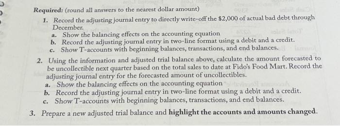 Solved Required: (round all answers to the nearest dollar | Chegg.com