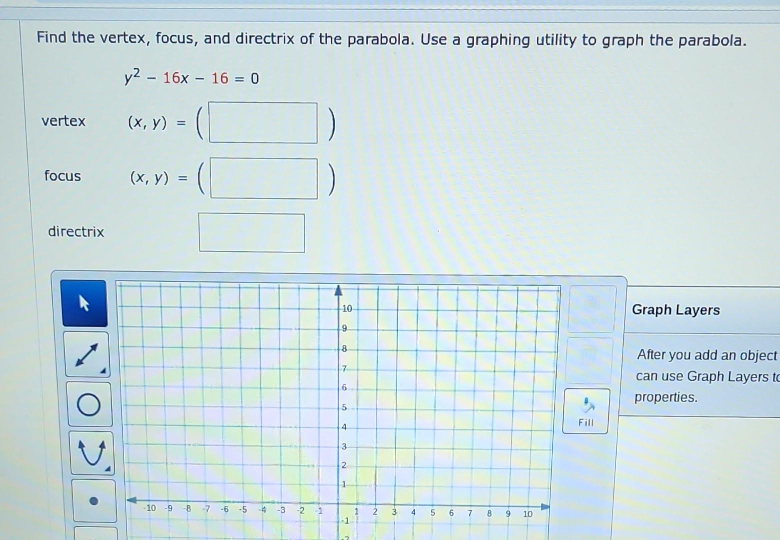 Solved Find the vertex, focus, and directrix of the | Chegg.com