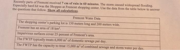 Solved (b) Calculate the volume of storm-water runoff (in m3 | Chegg.com