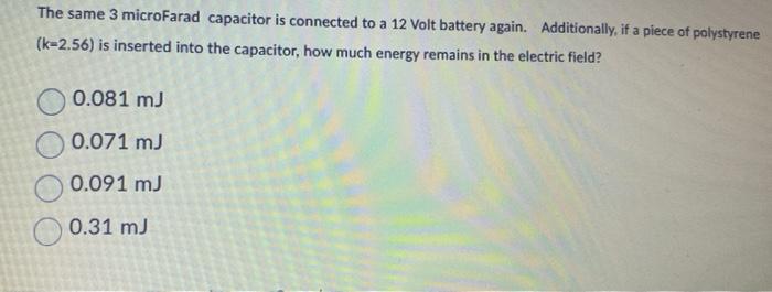 Solved A 3 microFarad air-filled capacitor is connected to a | Chegg.com