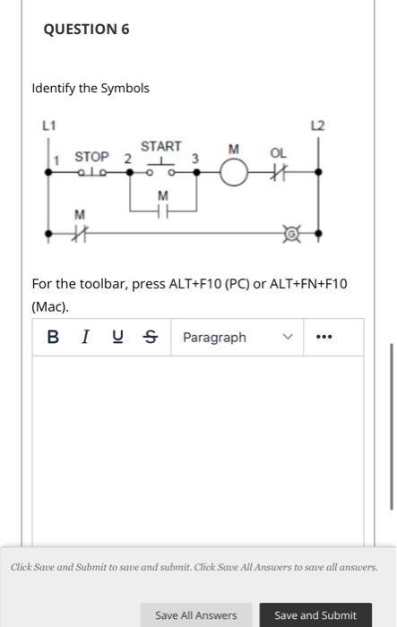 Solved QUESTION 6 Identify the Symbols L1 L2 START M 1 STOP | Chegg.com